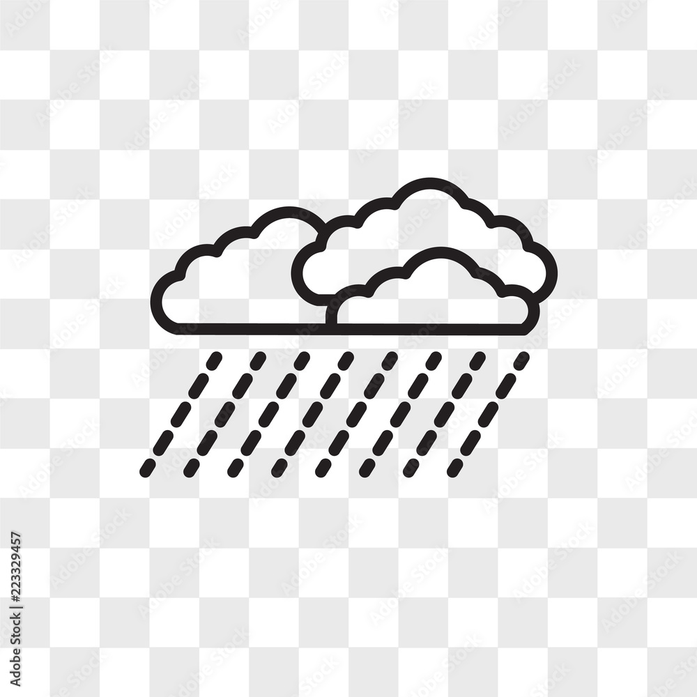 Rain vector icon isolated on transparent background, Rain logo design ...
