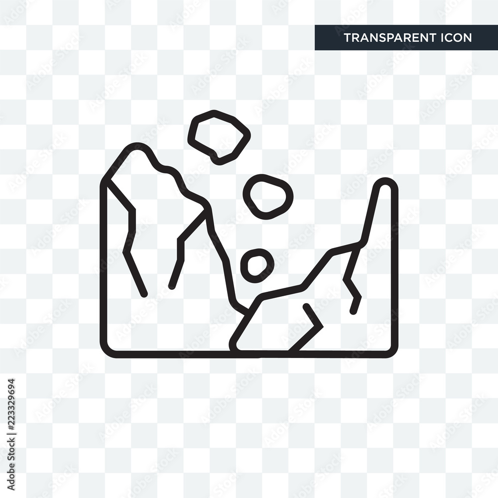 Landslide vector icon isolated on transparent background, Landslide ...