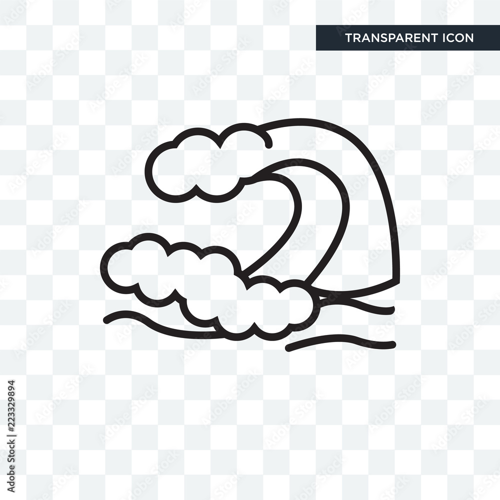 Tsunami vector icon isolated on transparent background, Tsunami logo ...