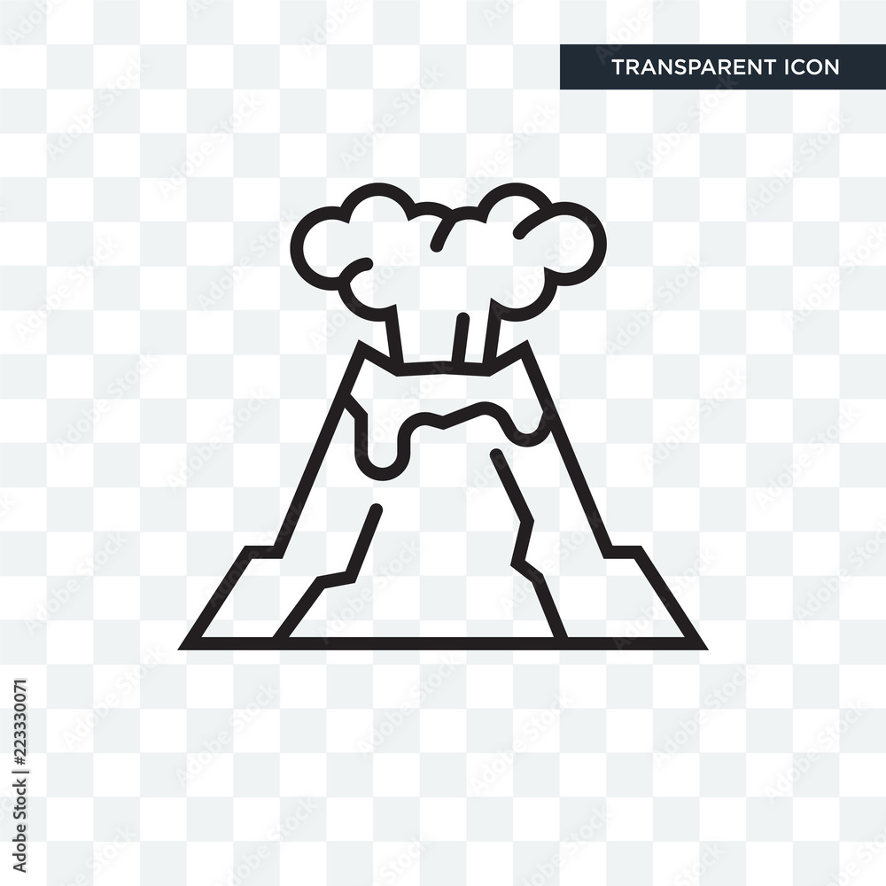 Volcano vector icon isolated on transparent background, Volcano logo ...