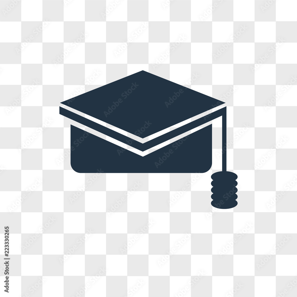 Mortarboard vector icon isolated on transparent background, Mortarboard ...