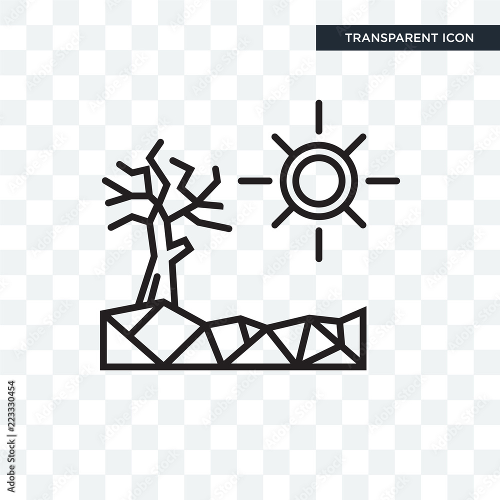 Drought vector icon isolated on transparent background, Drought logo ...