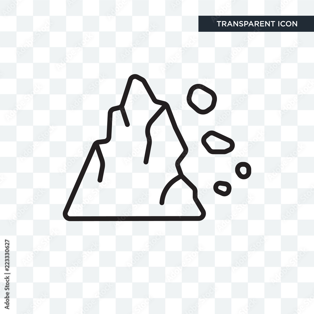 Landslide vector icon isolated on transparent background, Landslide ...