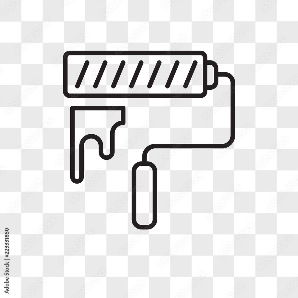 Paint roller vector icon isolated on transparent background, Paint ...