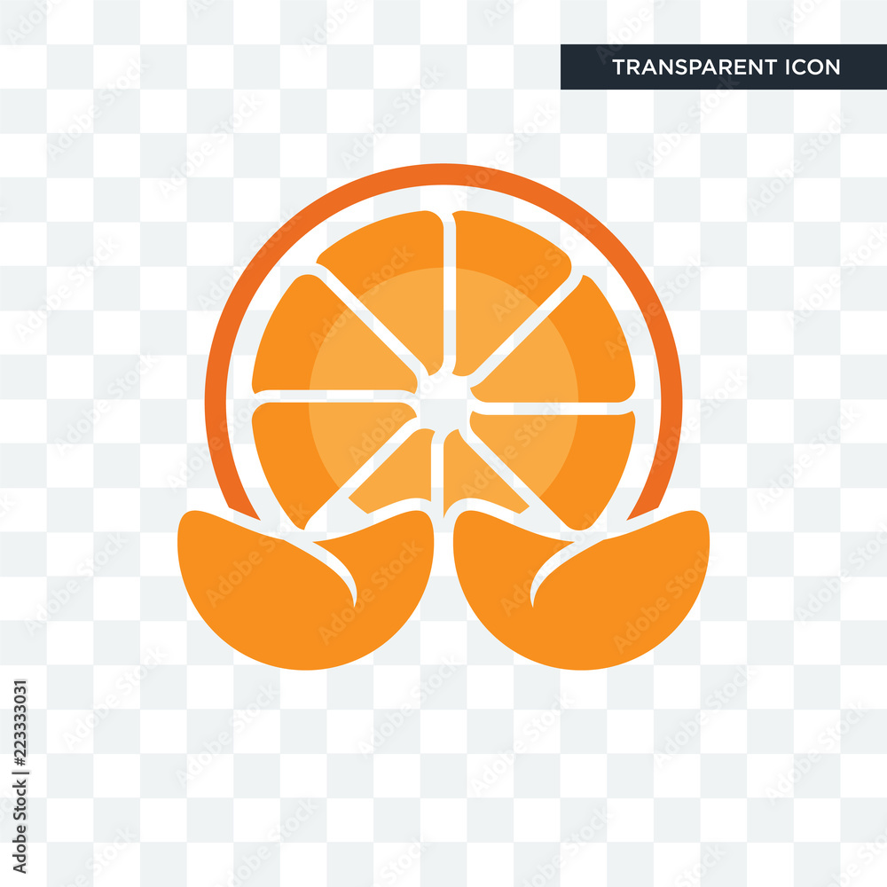 mandarin vector icon isolated on transparent background, mandarin logo ...