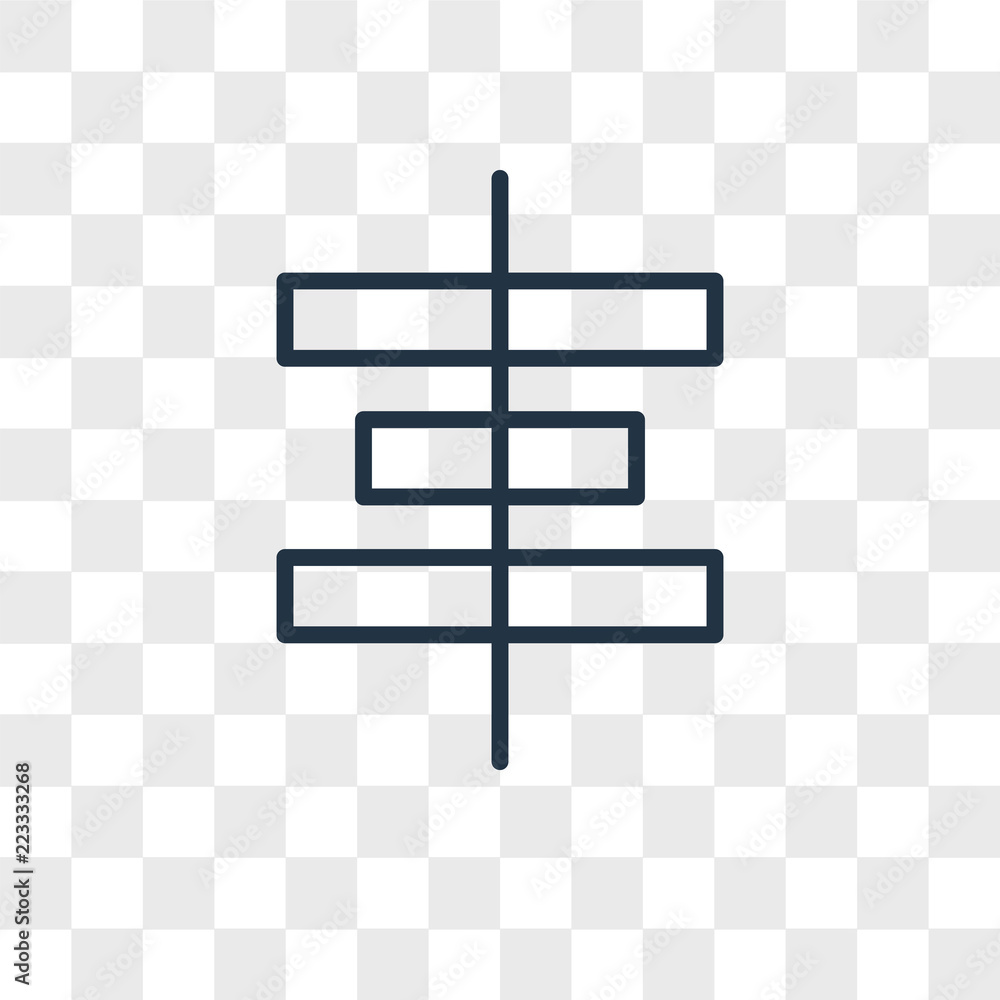 Horizontal alignment vector icon isolated on transparent background ...