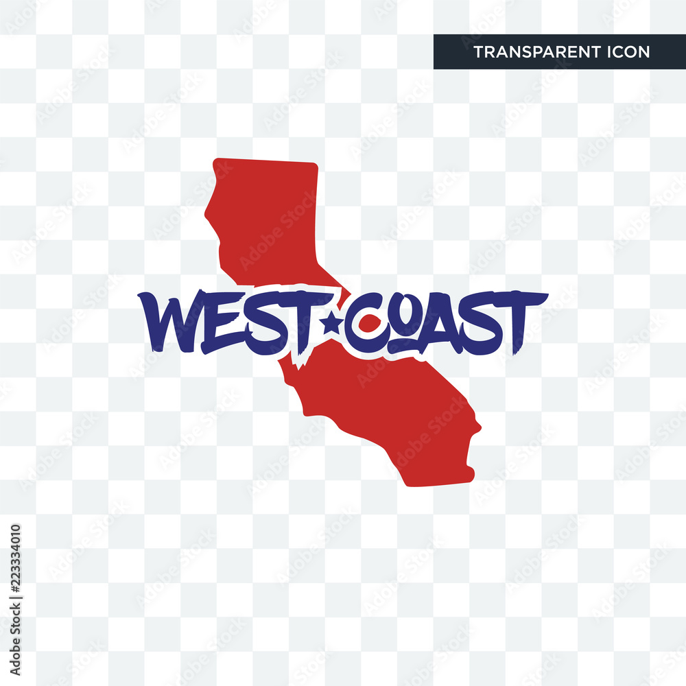 west coast vector icon isolated on transparent background, west coast ...