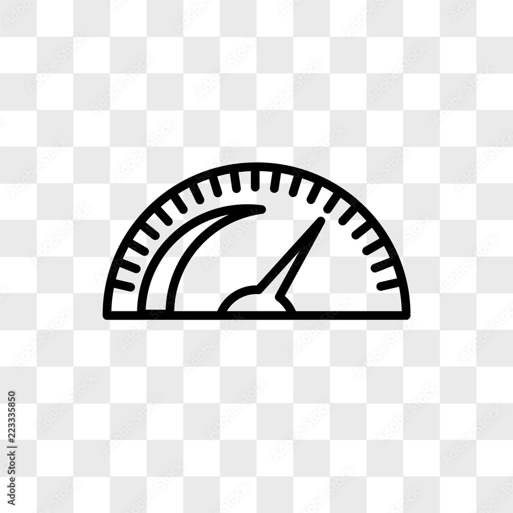 Speedometer vector icon isolated on transparent background, Speedometer ...