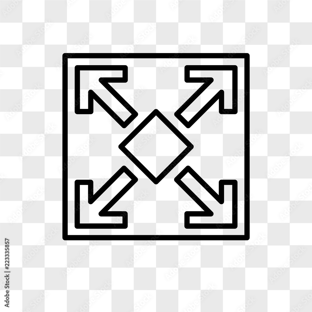 Full Screen vector icon isolated on transparent background, Full Screen ...