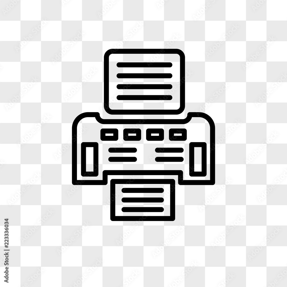 Printer vector icon isolated on transparent background, Printer logo ...