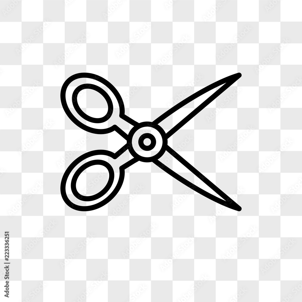 Scissors vector icon isolated on transparent background, Scissors logo ...