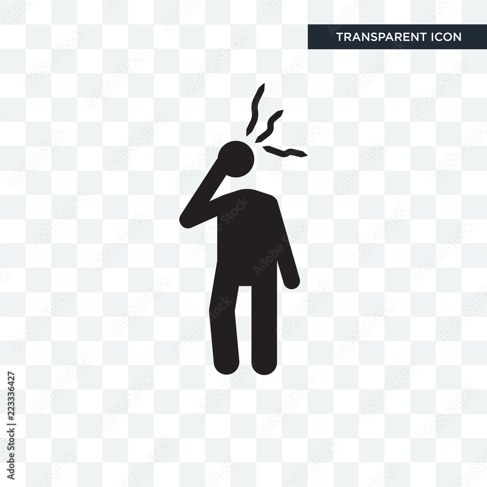 Headache vector icon isolated on transparent background, Headache logo ...