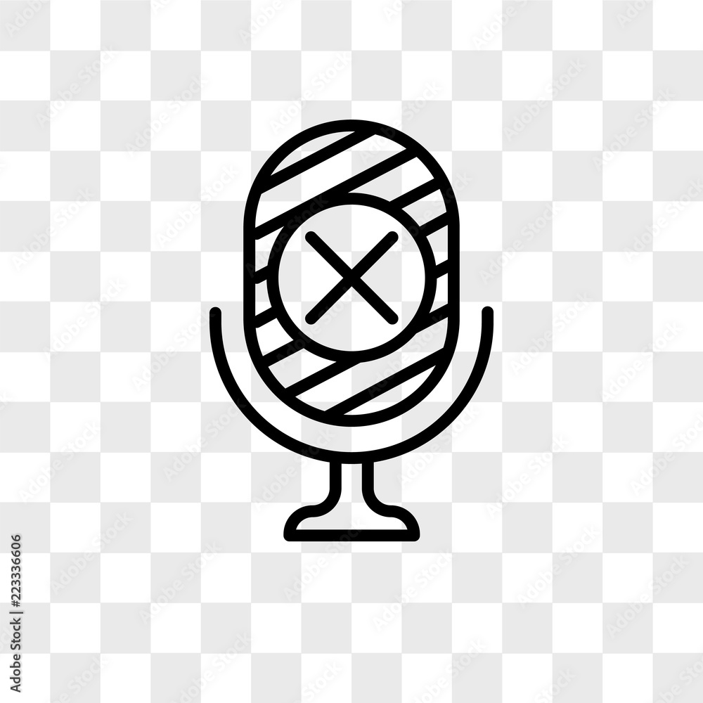 Microphone Mute vector icon isolated on transparent background ...