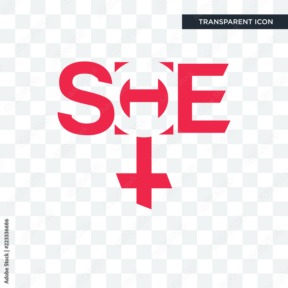 she vector icon isolated on transparent background, she logo design ...