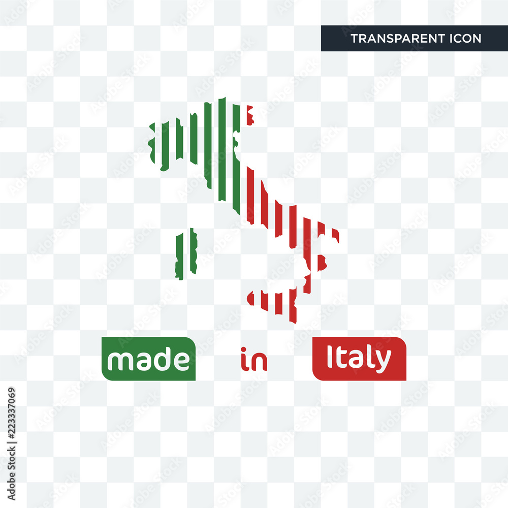 made in italy vector icon isolated on transparent background, made in ...