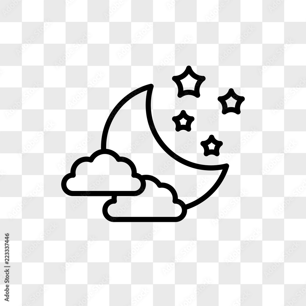 Night vector icon isolated on transparent background, Night logo design ...
