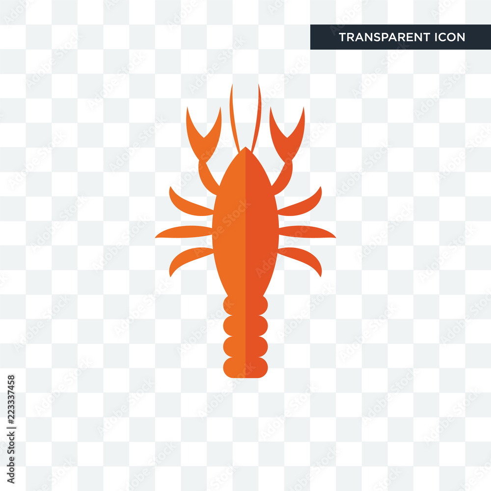 crawfish vector icon isolated on transparent background, crawfish logo ...