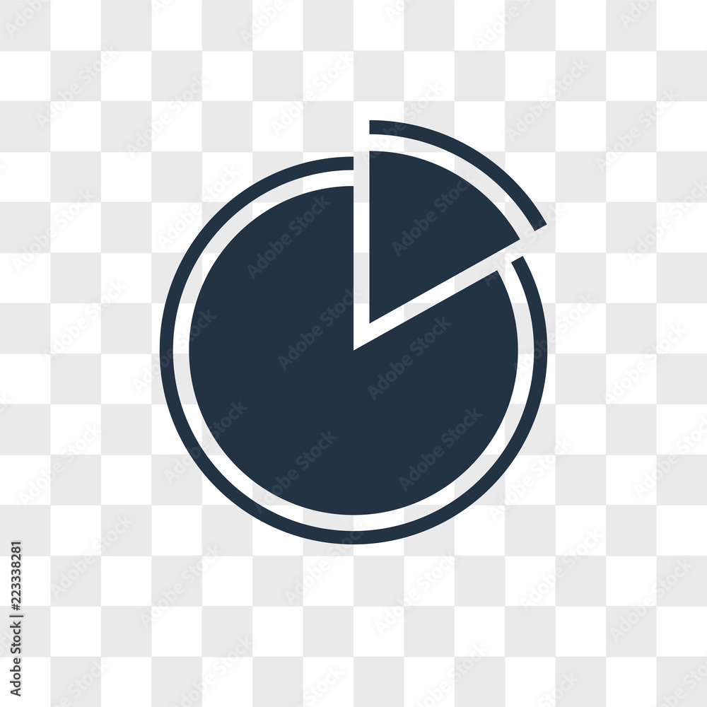 Pie chart vector icon isolated on transparent background, Pie chart ...