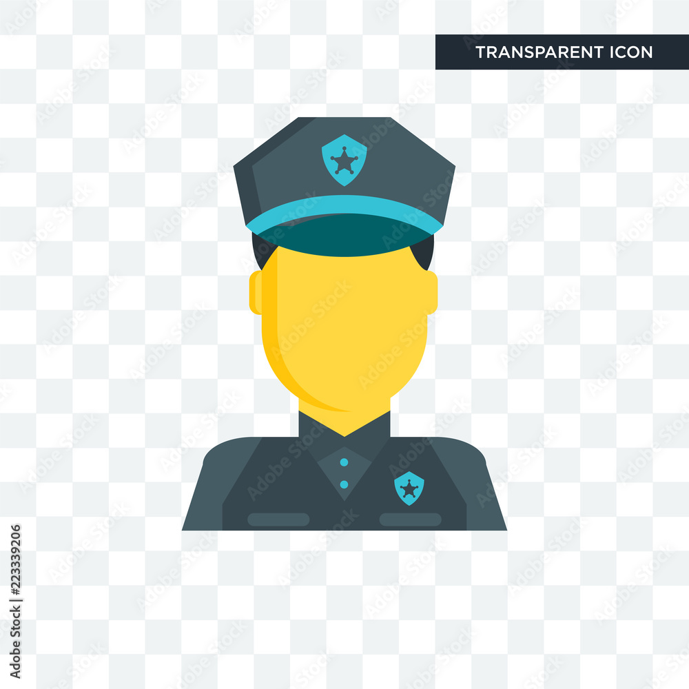 Police vector icon isolated on transparent background, Police logo ...