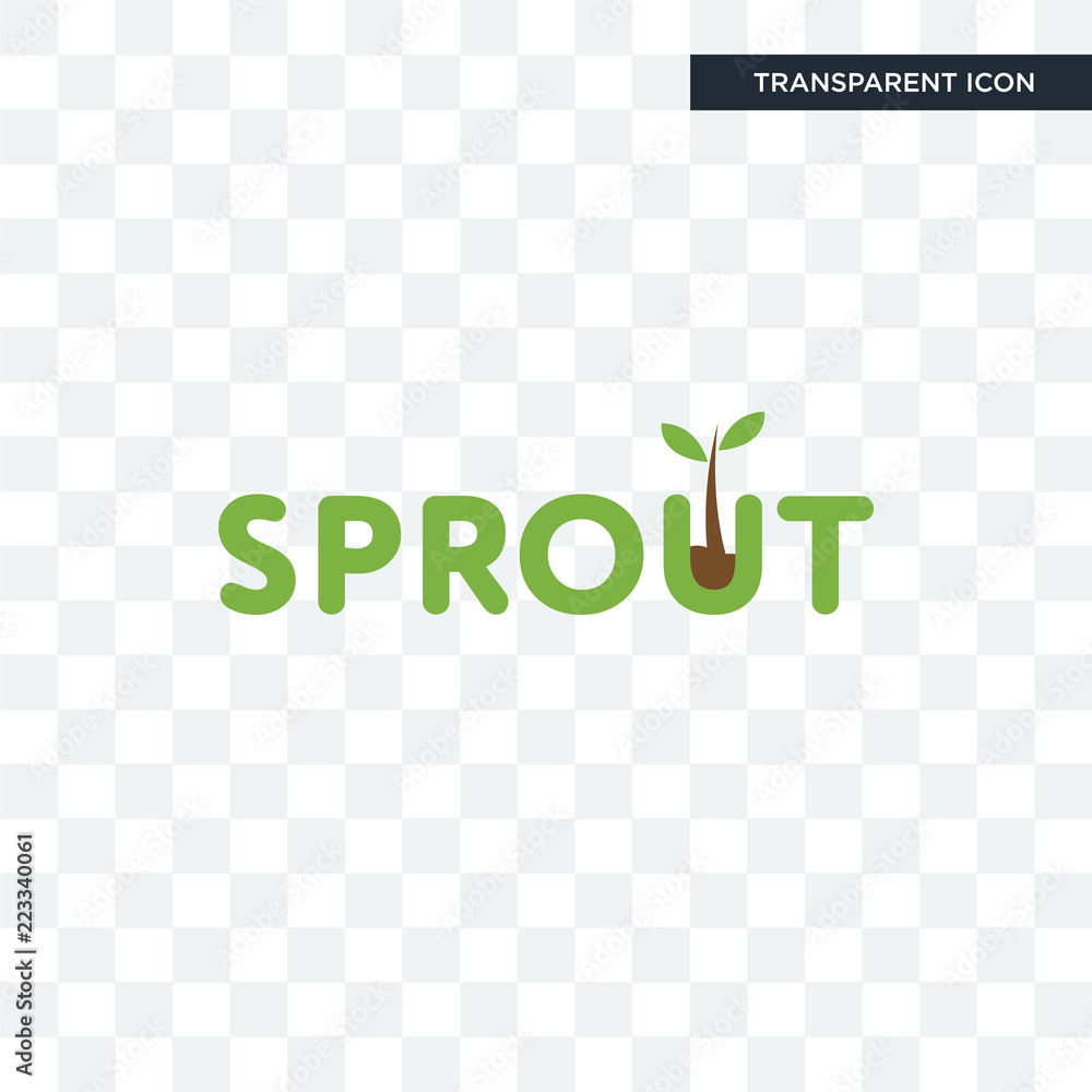 sprout vector icon isolated on transparent background, sprout logo ...