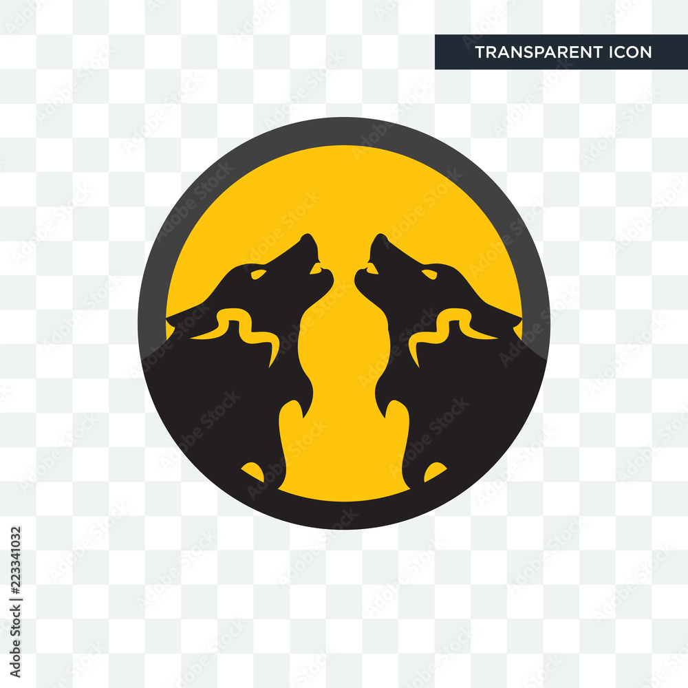 pack wolf vector icon isolated on transparent background, pack wolf ...