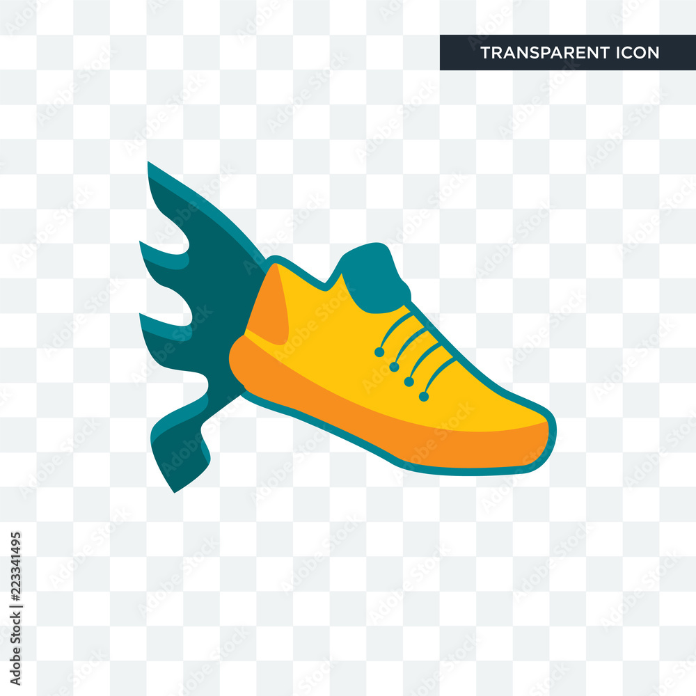 flying shoe vector icon isolated on transparent background, flying shoe ...