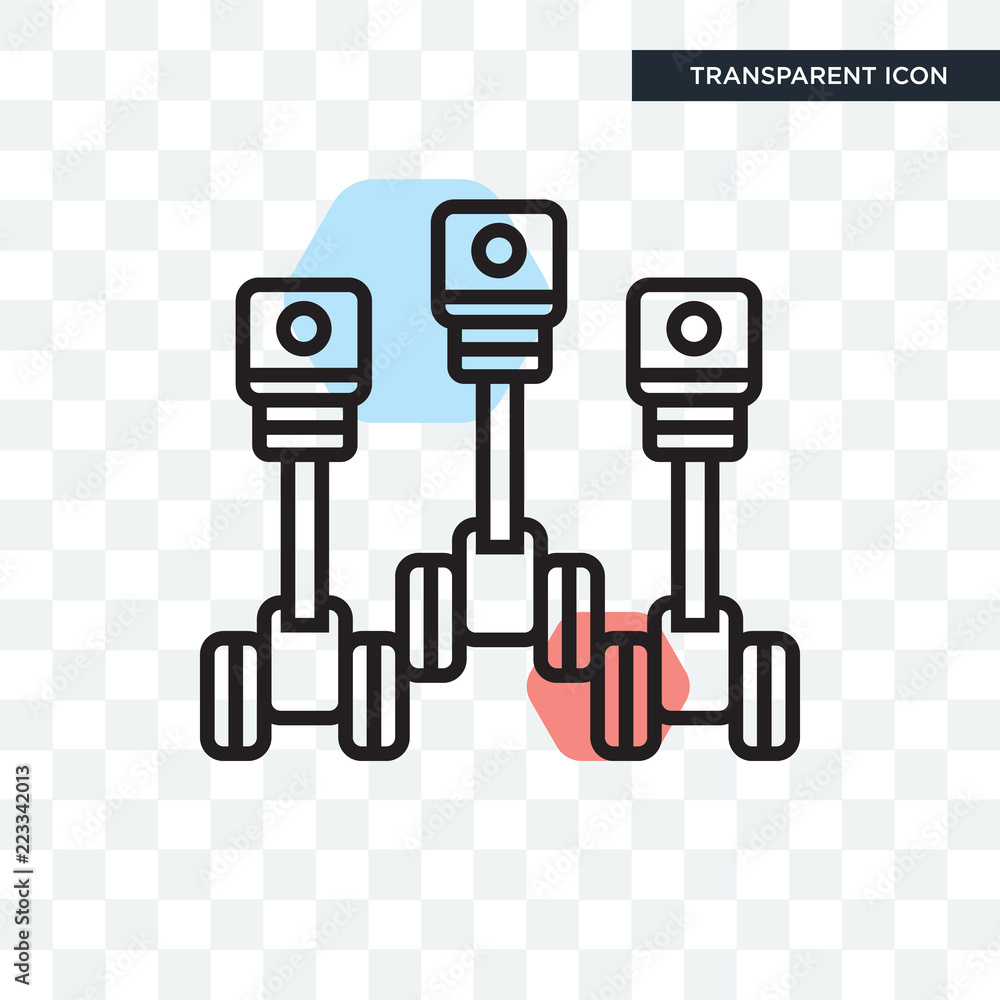 Crankshaft vector icon isolated on transparent background, Crankshaft ...