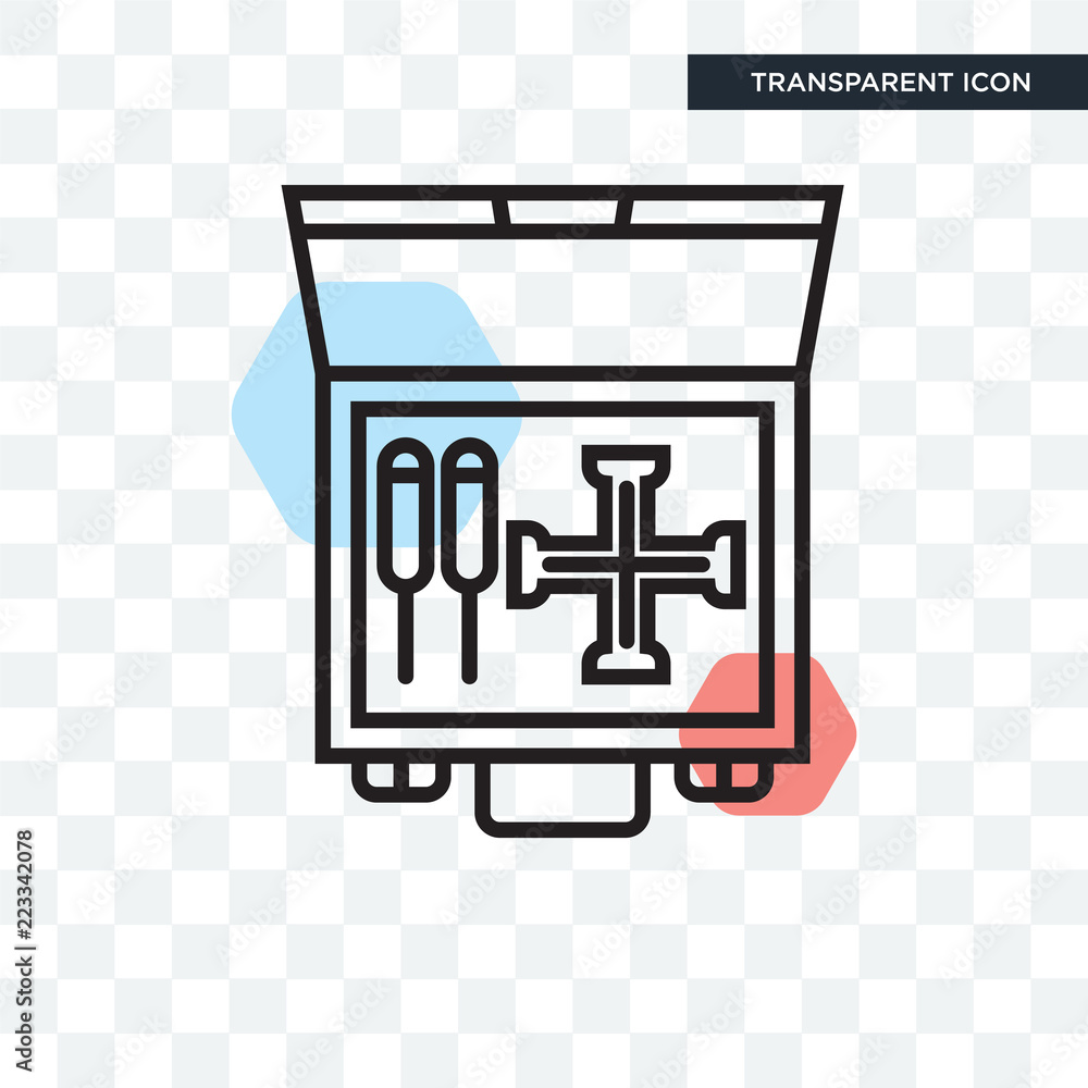 Toolbox vector icon isolated on transparent background, Toolbox logo ...