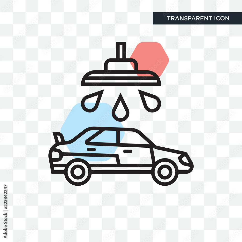 Car wash vector icon isolated on transparent background, Car wash logo ...