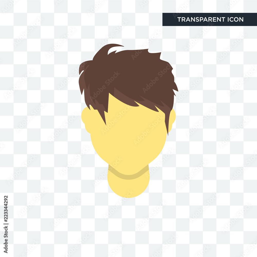 Man hair vector icon isolated on transparent background, Man hair logo ...