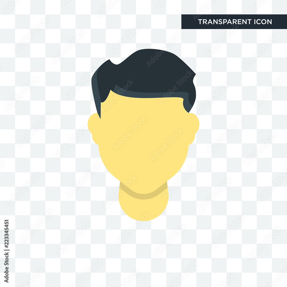 Man hair vector icon isolated on transparent background, Man hair logo ...