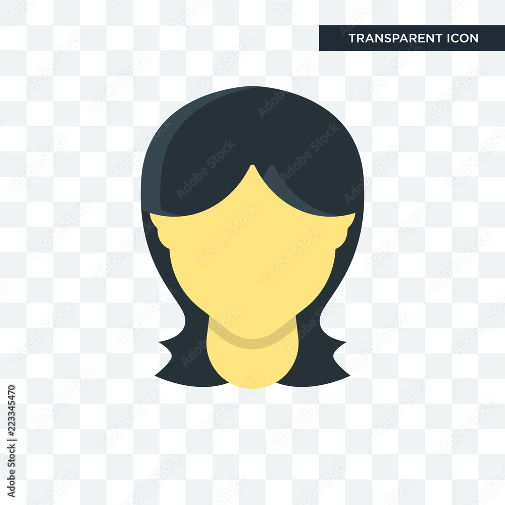 Woman hair vector icon isolated on transparent background, Woman hair ...