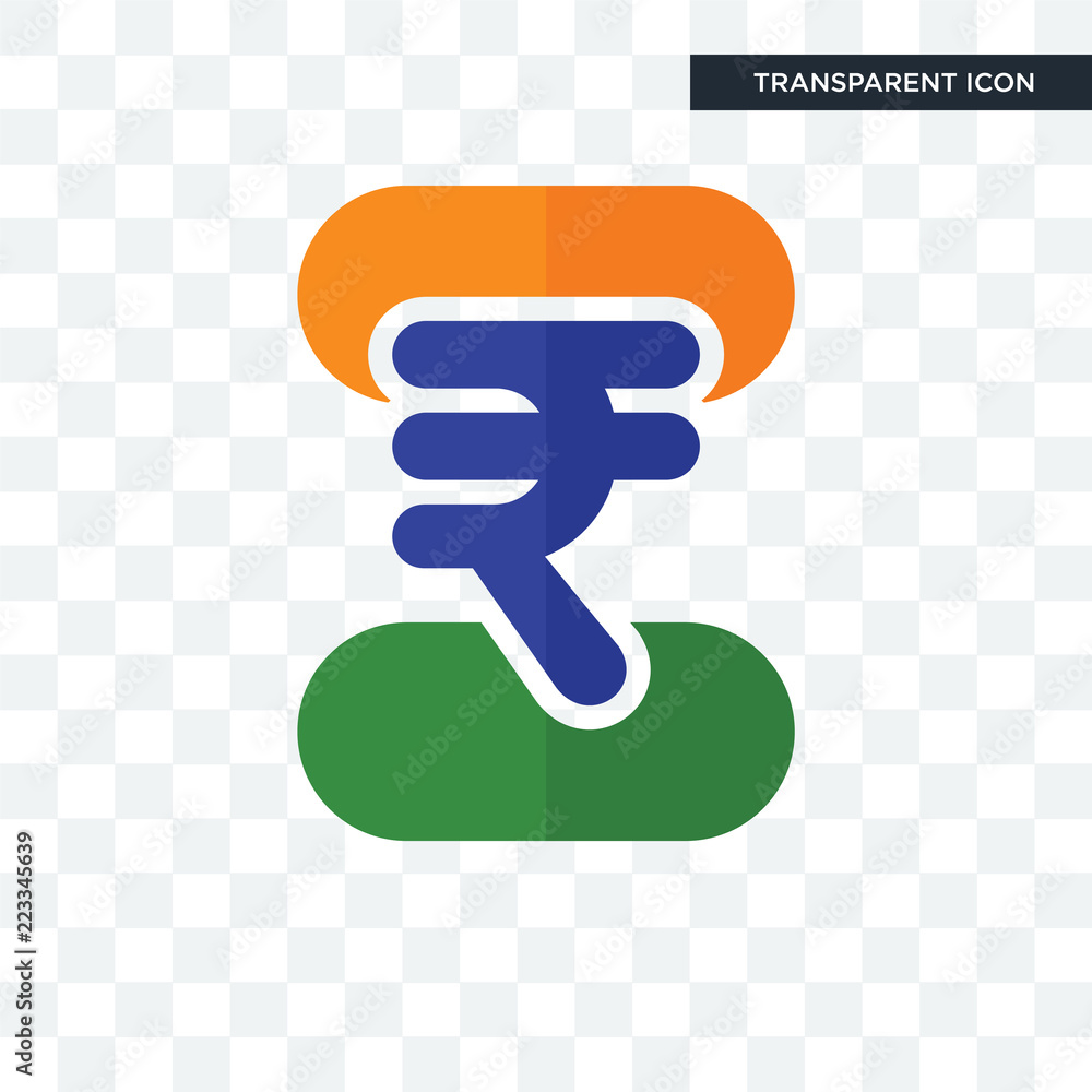 indian rupee vector icon isolated on transparent background, indian ...