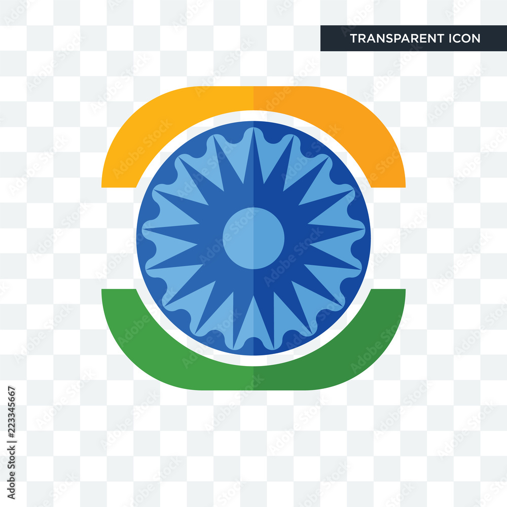 ashok chakra vector icon isolated on transparent background, ashok ...