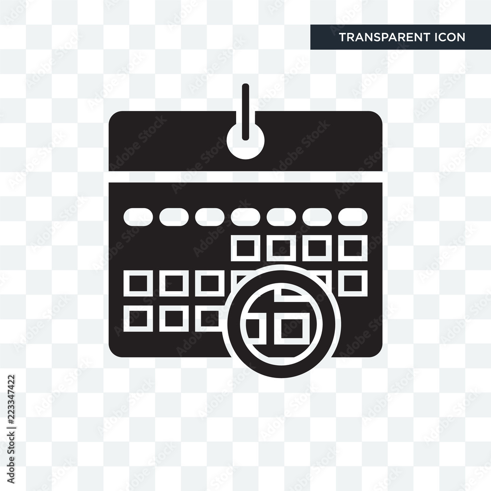 Wall calendar vector icon isolated on transparent background, Wall ...
