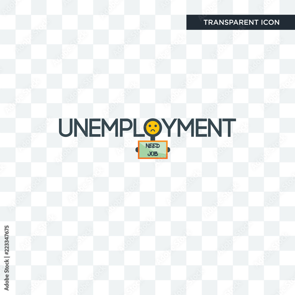 unemployment vector icon isolated on transparent background ...