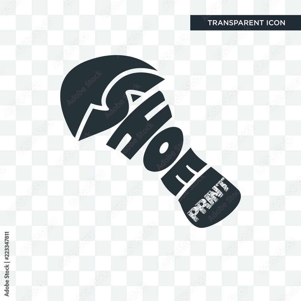 shoe print vector icon isolated on transparent background, shoe print ...