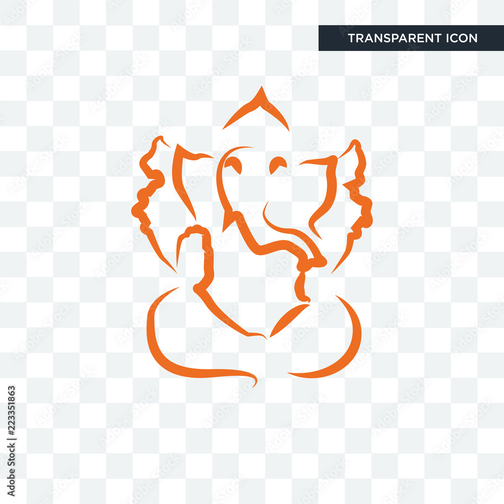 ganesh ji vector icon isolated on transparent background, ganesh ji ...