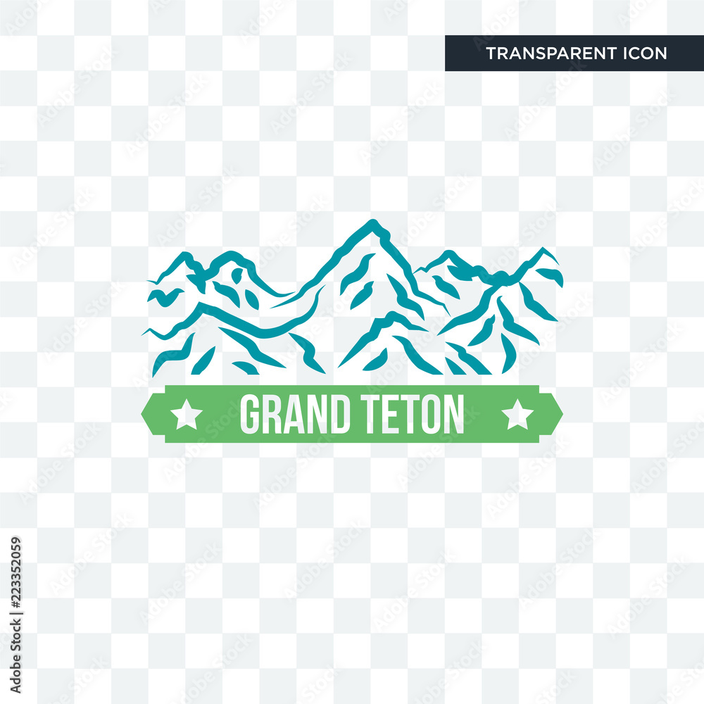 grand teton vector icon isolated on transparent background, grand teton ...