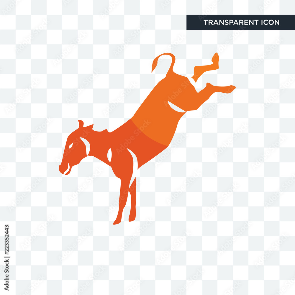 kicking mule vector icon isolated on transparent background, kicking ...