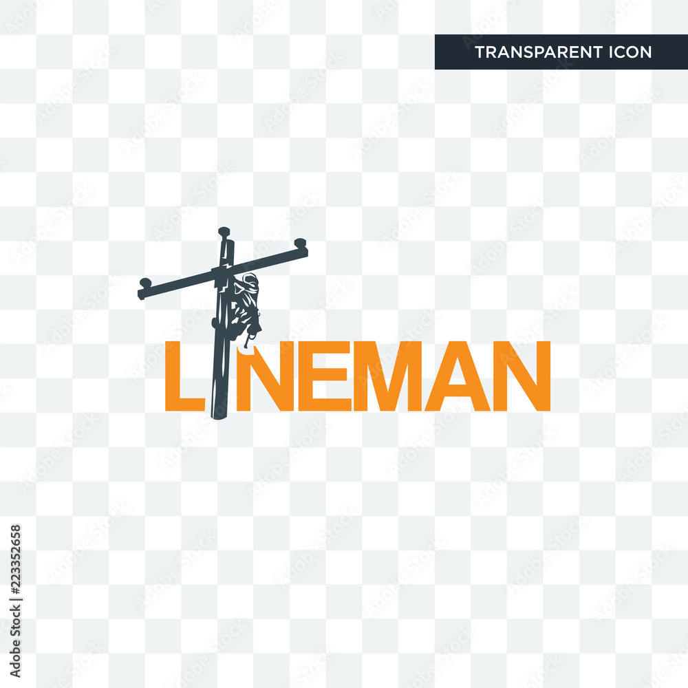 lineman vector icon isolated on transparent background, lineman logo ...