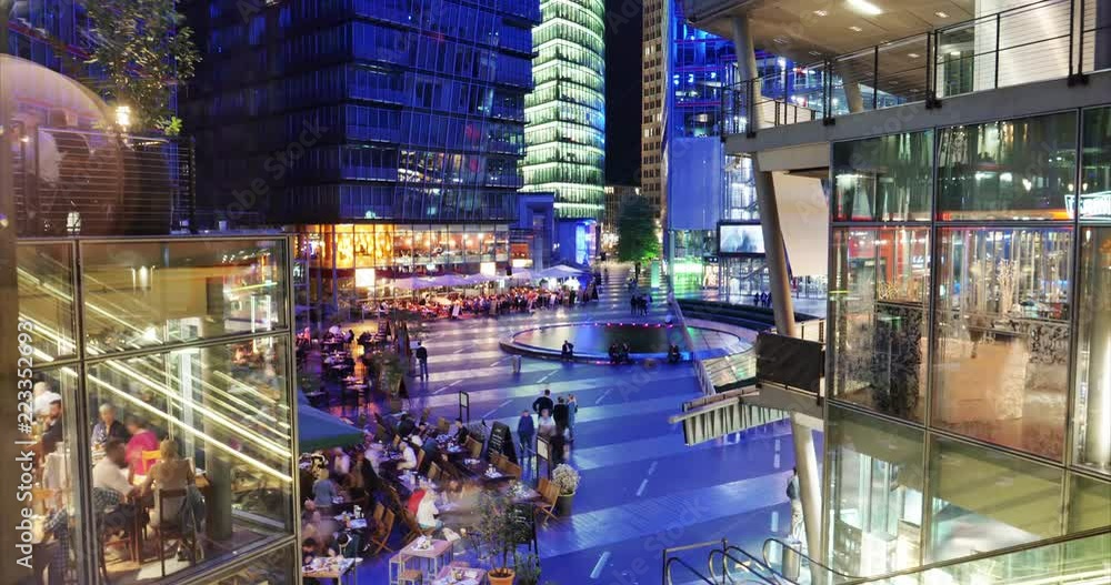 Timelaplse of beautiful view of a square of a city with all the ...