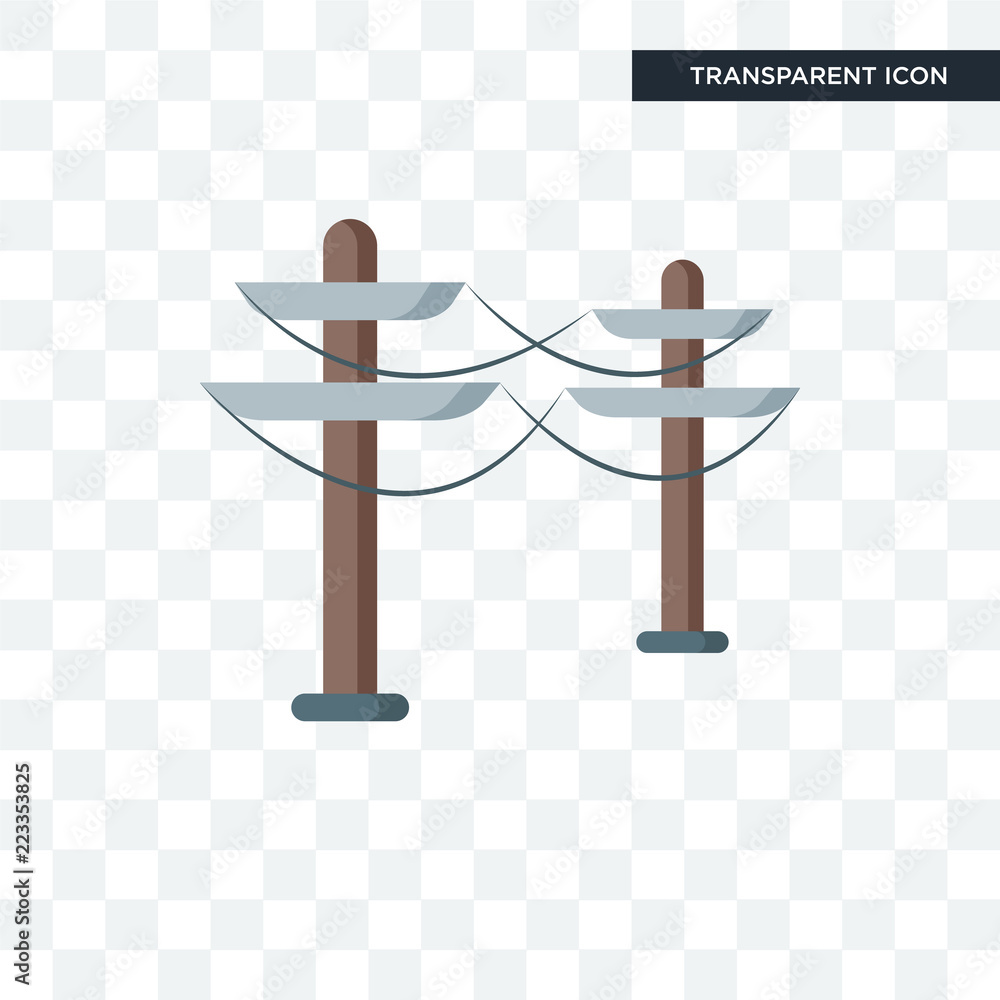 Electric tower vector icon isolated on transparent background, Electric ...