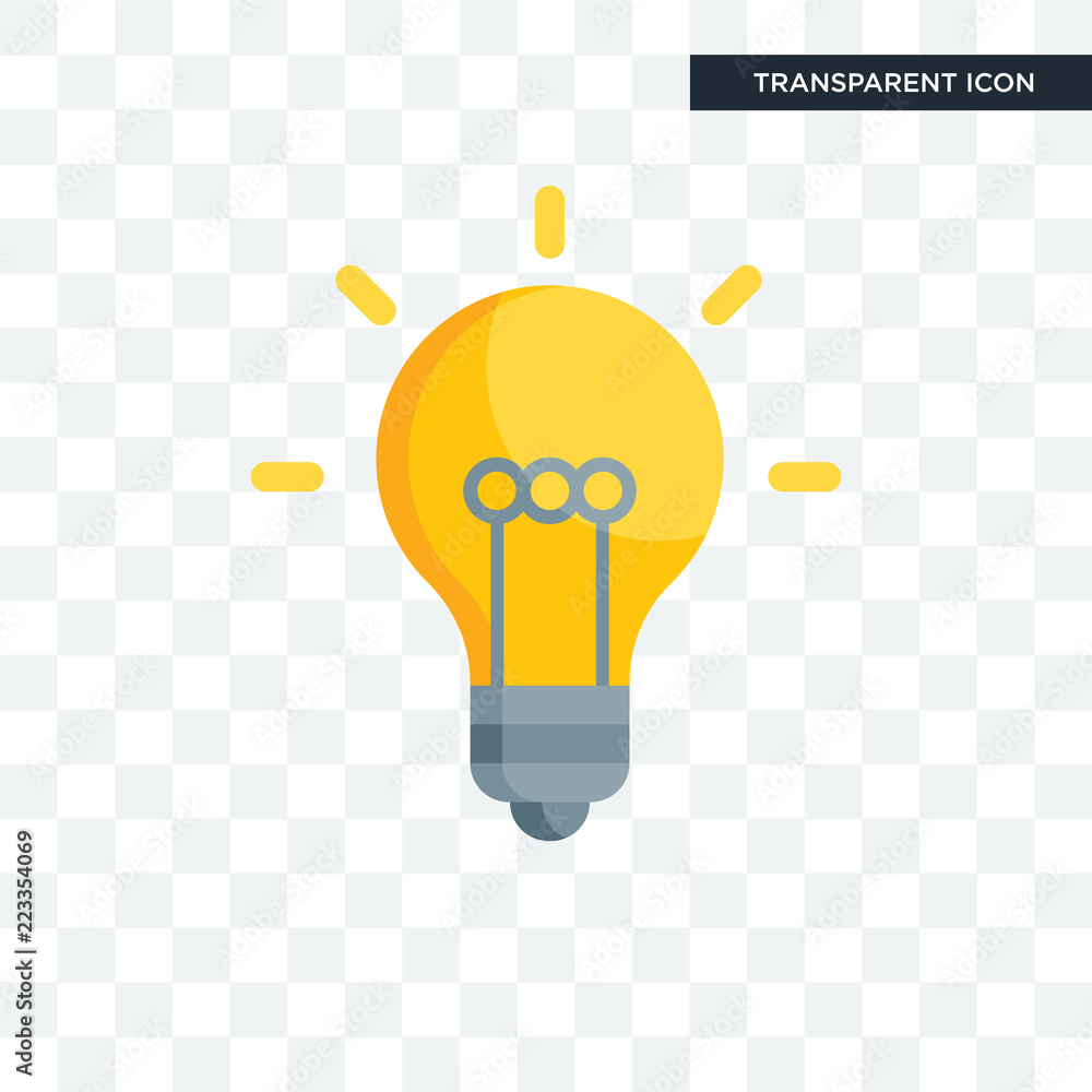 Light bulb vector icon isolated on transparent background, Light bulb ...