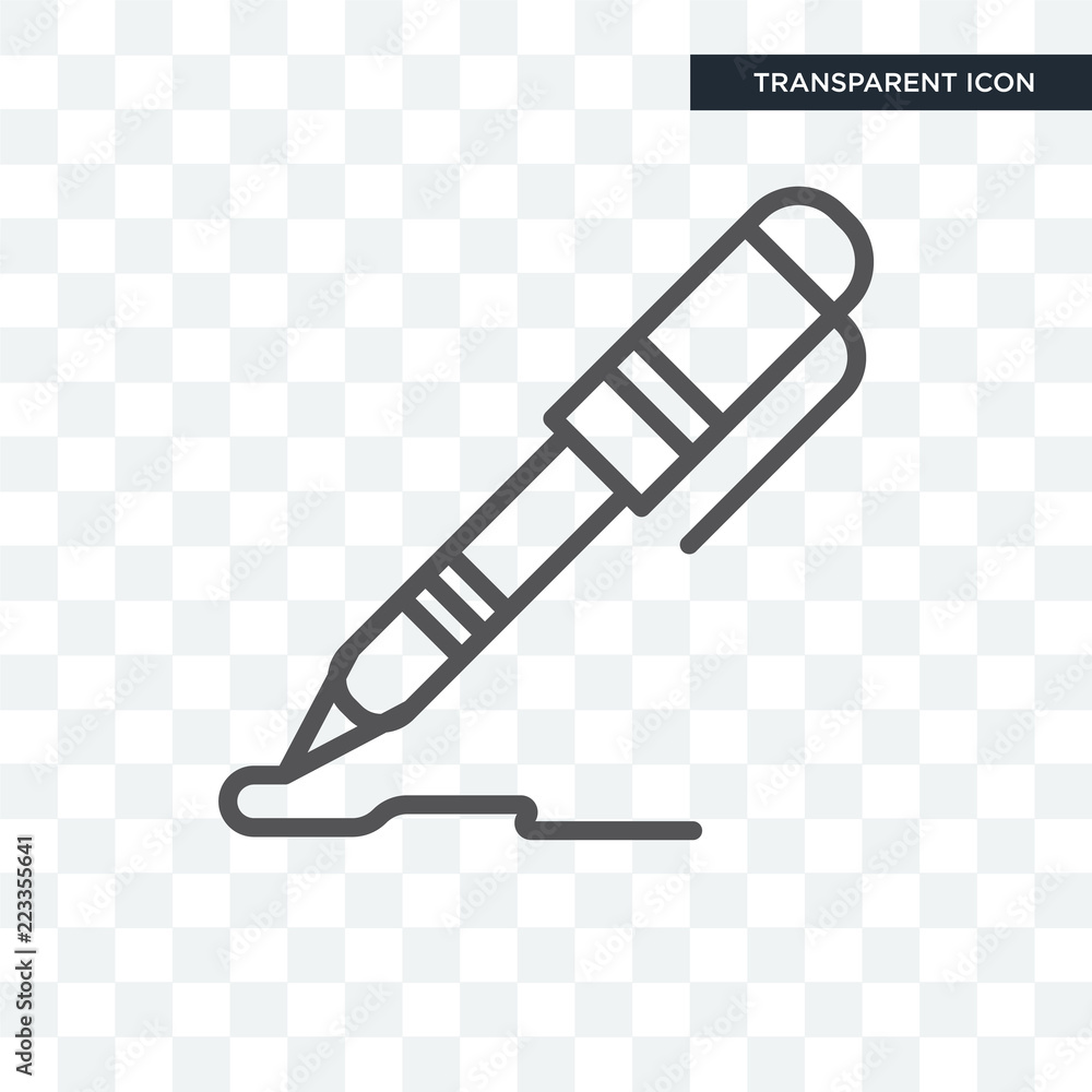 Ballpoint Pen vector icon isolated on transparent background, Ballpoint ...