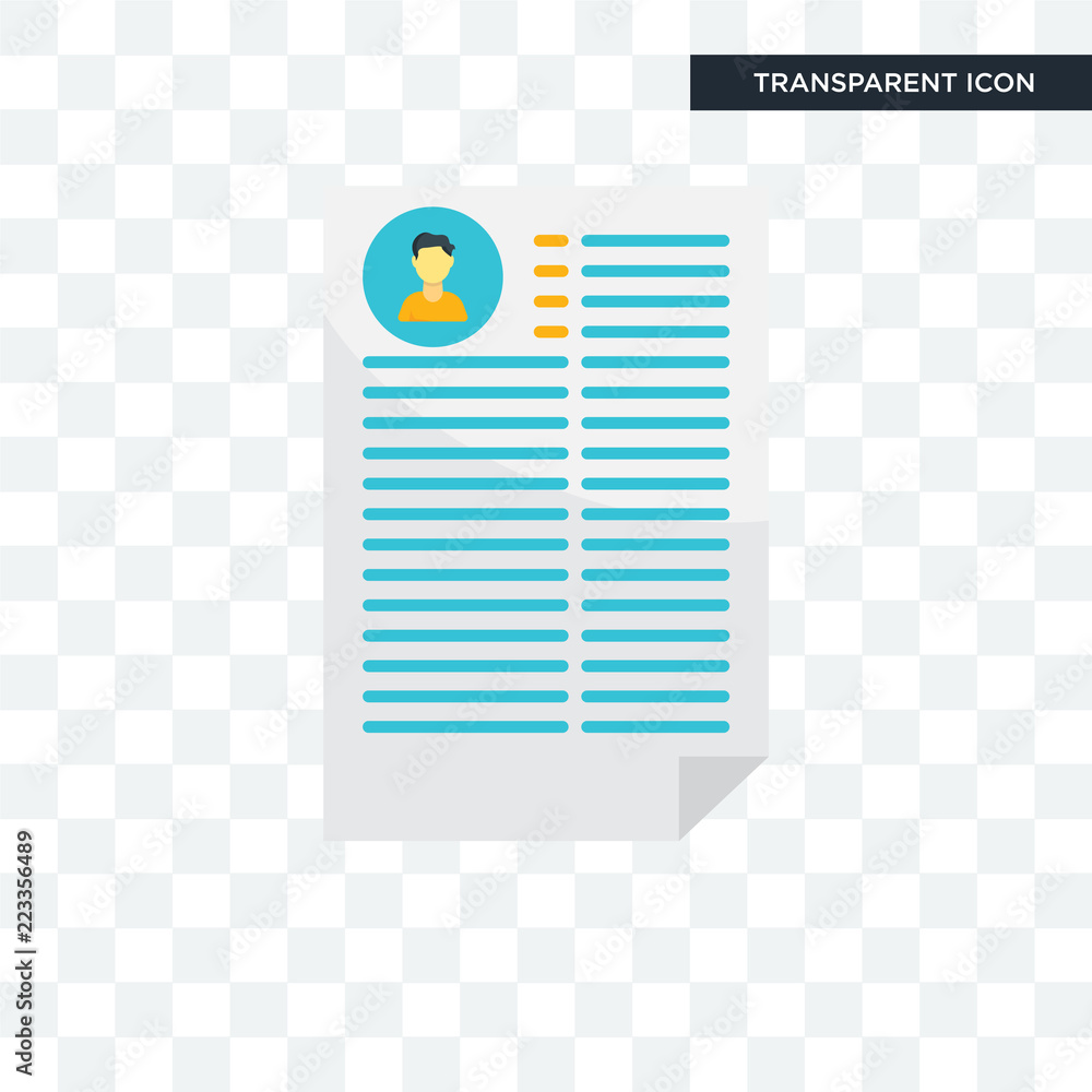 Curriculum vector icon isolated on transparent background, Curriculum ...