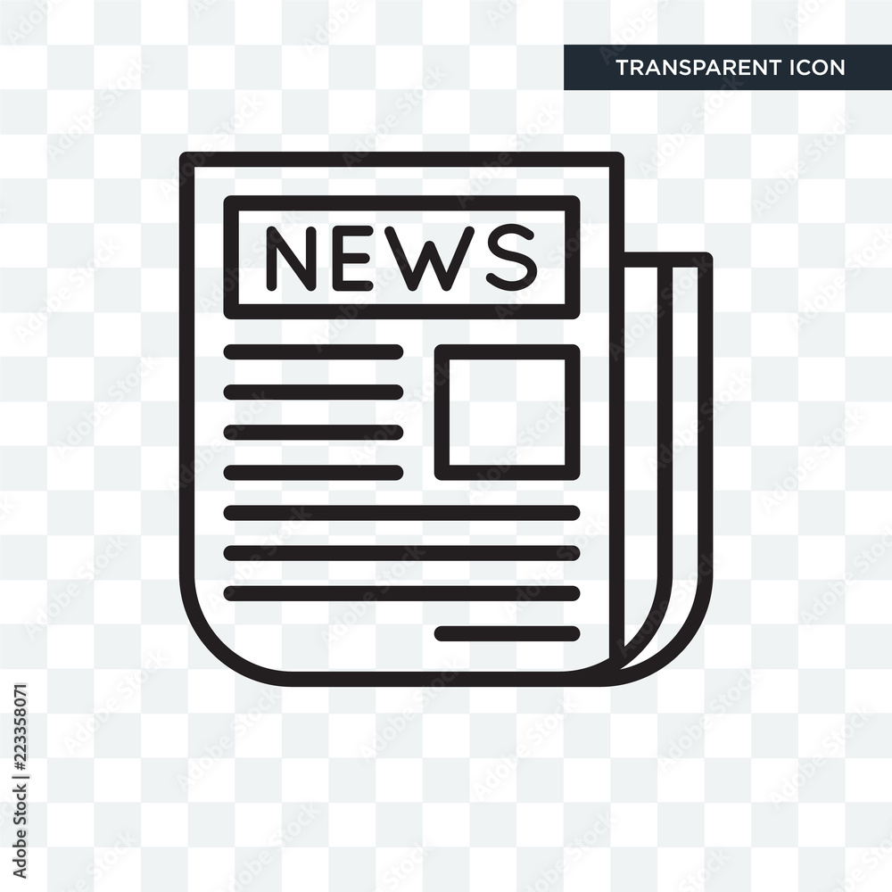 Newspaper vector icon isolated on transparent background, Newspaper ...