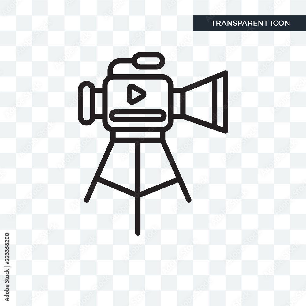 Video camera vector icon isolated on transparent background, Video camera logo design Stock ...