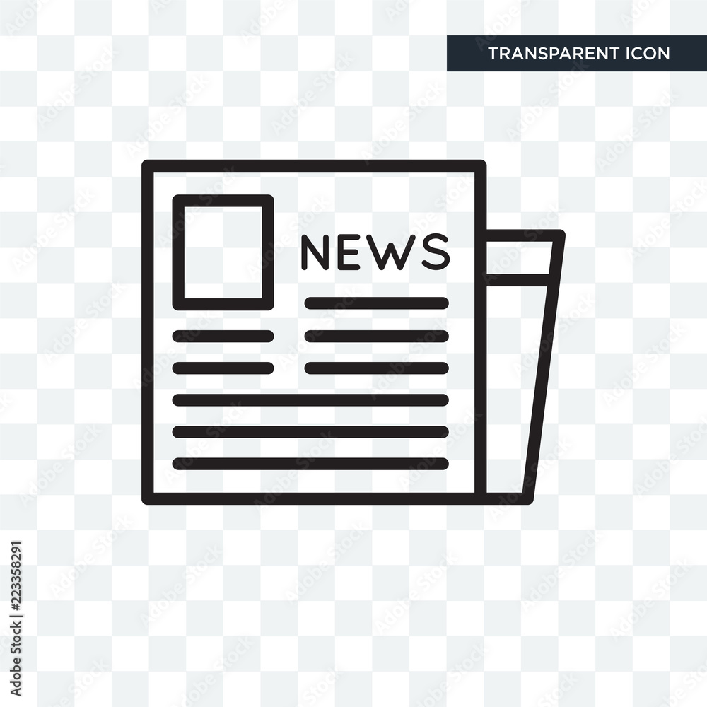 Newspaper Folded vector icon isolated on transparent background ...