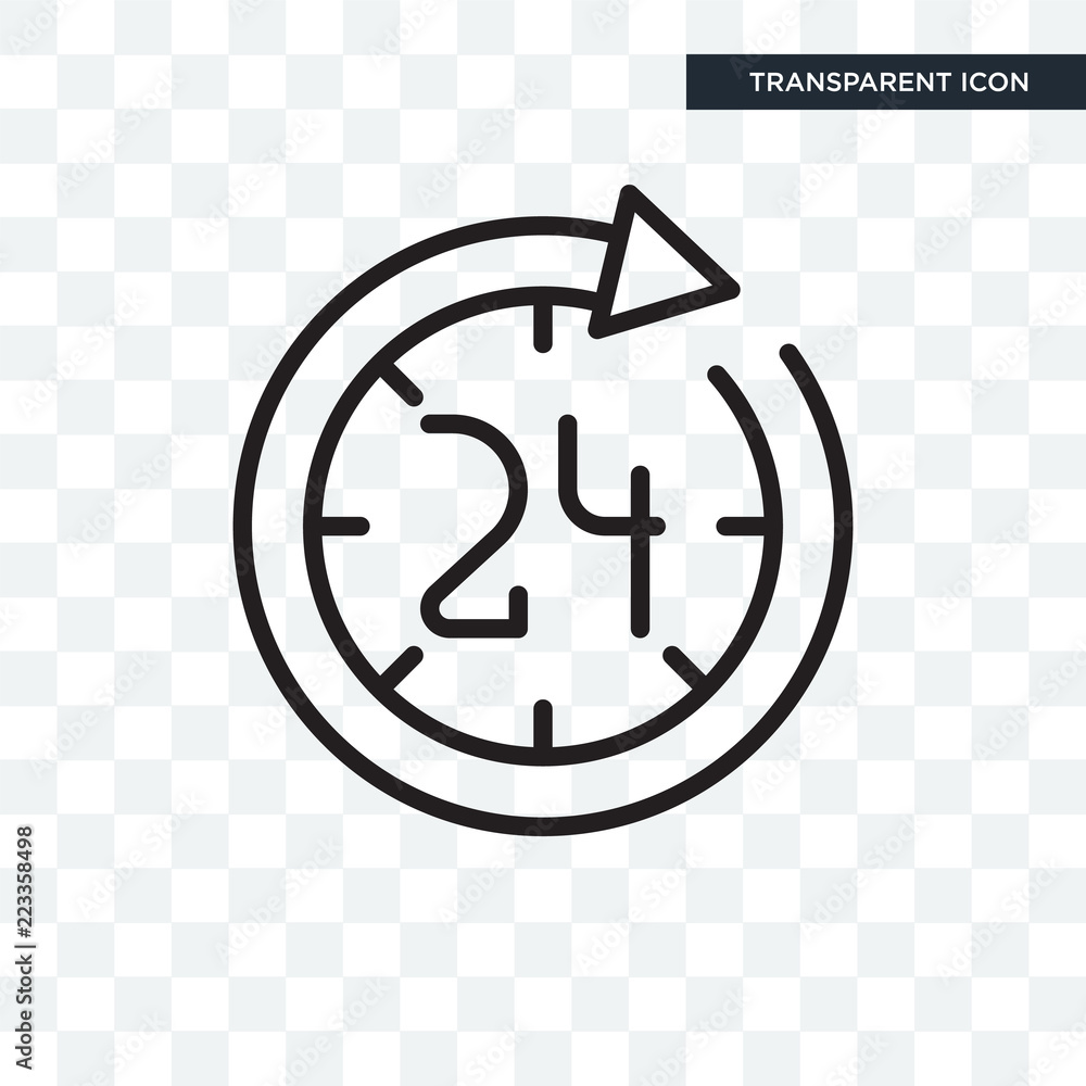 Circular Arrow Clock vector icon isolated on transparent background ...